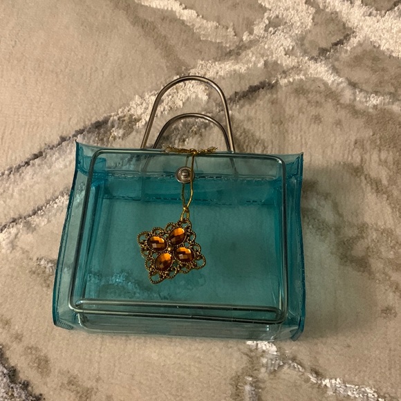 Bags | Transparent Blue Mini Baggie | Poshmark